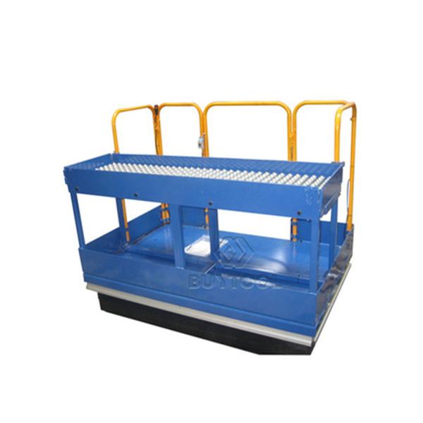 Quality 100 Lb Electric Stationary Lift Table 48x72 Pop-Up Ball Transfer Platform With Safety Rails for sale