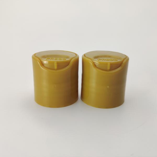 Quality Polypropylene 24mm Yellow Disc Top Cap For Shampoo Bottle for sale