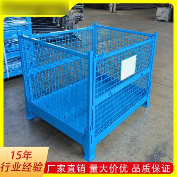 Quality 1000Kg White Metal Pallet Cage Warehouse Stillages Trolley With Wheels for sale