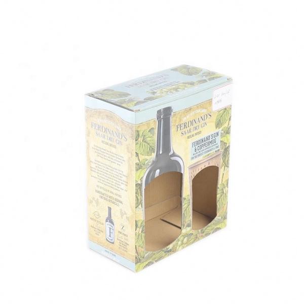 Quality Unfinished Wooden Wine Bottle Box With Customized Printing H.S. Code 4819100000 for sale
