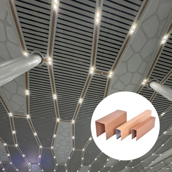 Quality 3D Hanging Aluminium False Ceiling Suspended Strip Aluminum Baffle Ceiling for sale