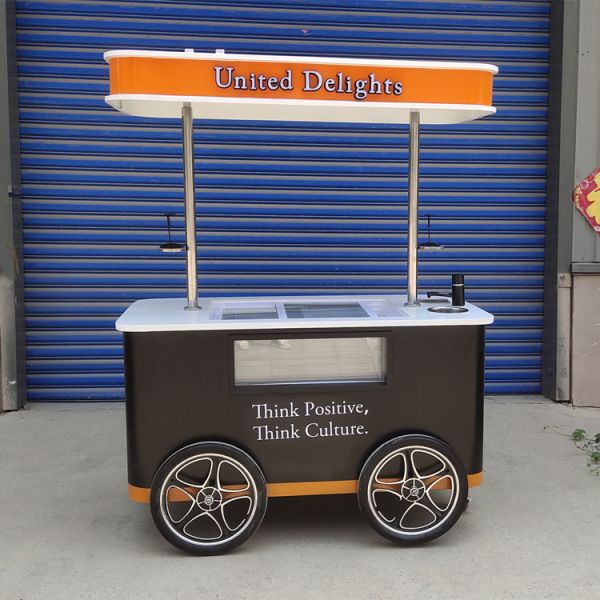 Quality Gelato Ice Cream Push Cart /freezer vending machine /display freezer for sale