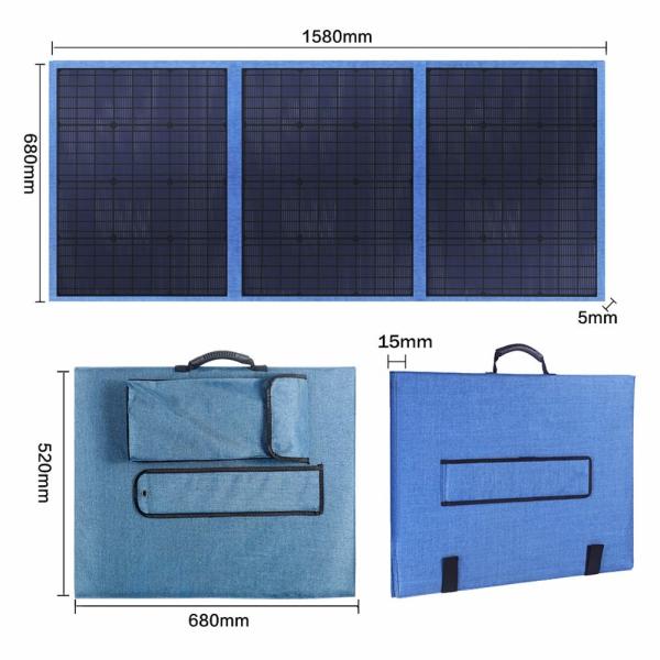 Quality 150w Blue Solar Charging Bag Solar Bank Backpack 150 Watt for sale
