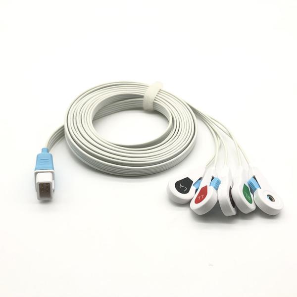 Quality Disposable Radiolucent ECG Lead Wires 5 Lead Clip Compatible Covidien for sale