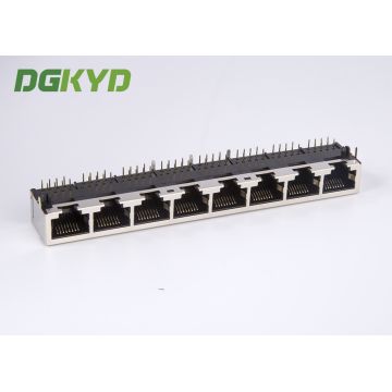 Quality KRJ-56B8P8C1X8NL 8 contacts 8 position rj45 modular connector 1X8 multiple port for sale