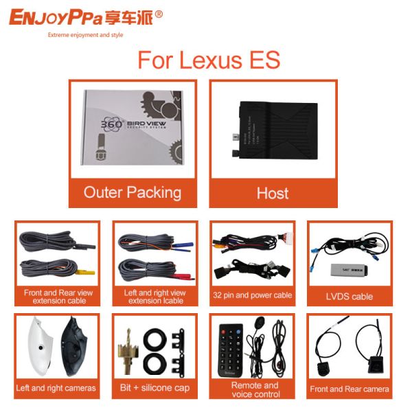 Quality Waterproof 360 View Car Camera System For Lexus ES HD DVR Parking Monitoring Cameras for sale