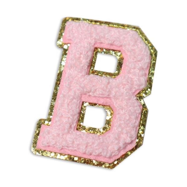 Quality 5.1cm 5.7cm 6.3cm 7cm Letter A-Z Glitter Patch Ironing Chenille Glitter Letter Patch Garment for sale