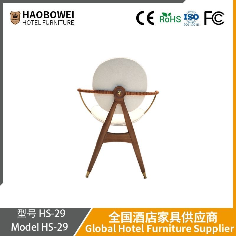 Cream Wind Dining Chair Home Solid Wood Back Designer Chair Model Room Dining Table and Chair Internet Celebrity Restaurant Stool