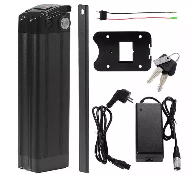 Powerful Li Ion Battery Pack 24V 36V 48V Rechargeable Ebike Battery for Silver Fish Haitian Rear Rack Lithium Battery Akku Fur Elektrofahrrader Fiets Accu