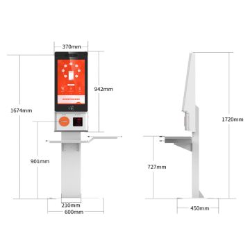 Quality Self Checkout Kiosk With 23.8inch Touch Screen Display Printer Scanner For for sale