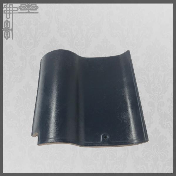 Quality Glossy Black Ceramic Roof Tiles House 220mm Glazed Villa Chinese for sale