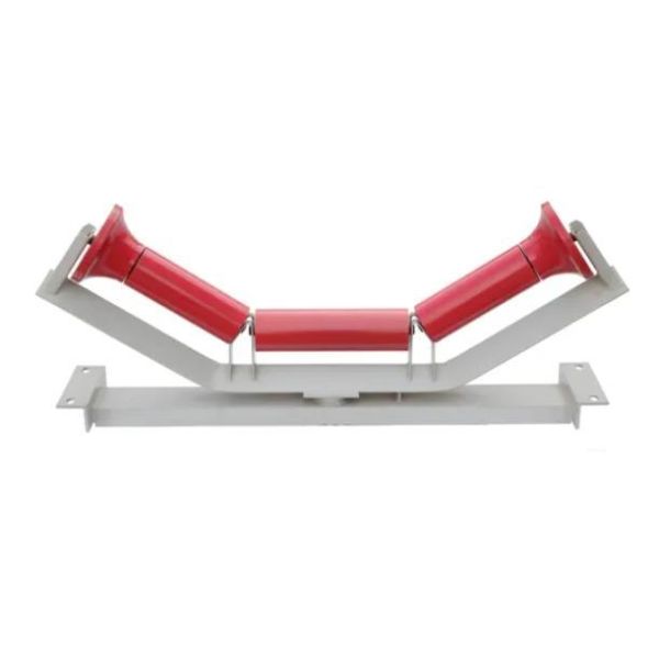 Quality Durable Conveyor Return Roller Set - Red Industrial Belt Support System for sale