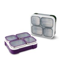 China 4-Compartment Leak Proof Metal Lunch Box with 1060ml Capacity factory