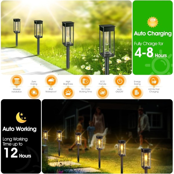 Quality Decorative Solar Path Lights 3000K Waterproof Solar Pathway Lights 3LM for sale