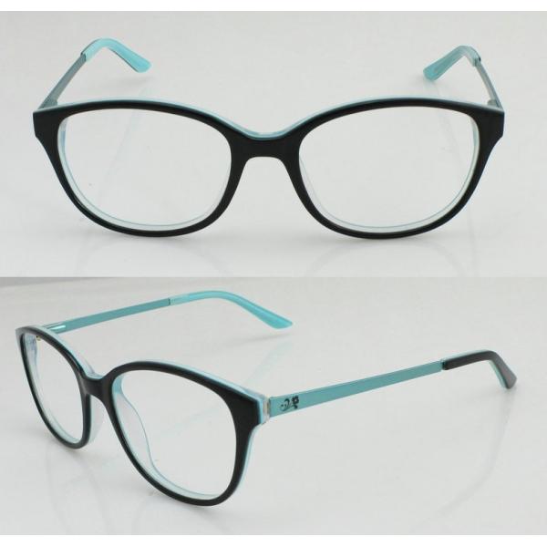 Quality Custom Black Blue Retro Acetate Mens / Womens Eyeglass Frames 49-18-135mm for sale