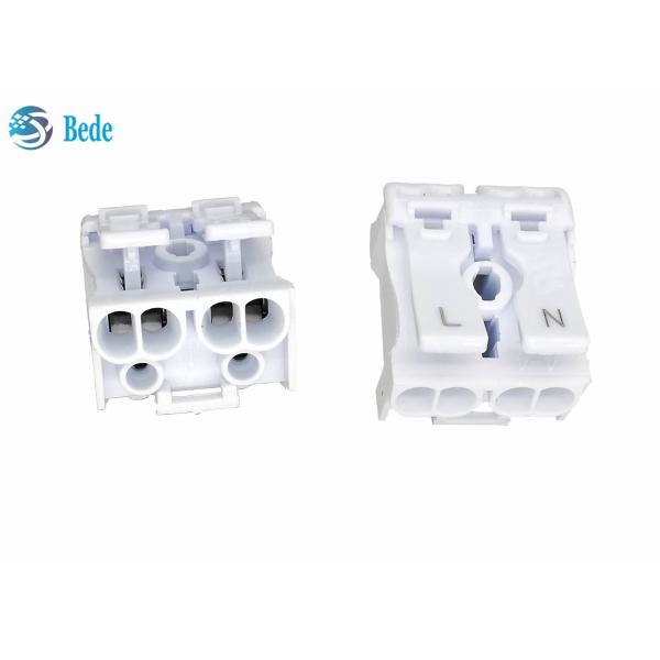 Quality 2 Poles PA66  Quick Terminal Blocks Lever Nuts 450V 24A Push In Connector Block for sale