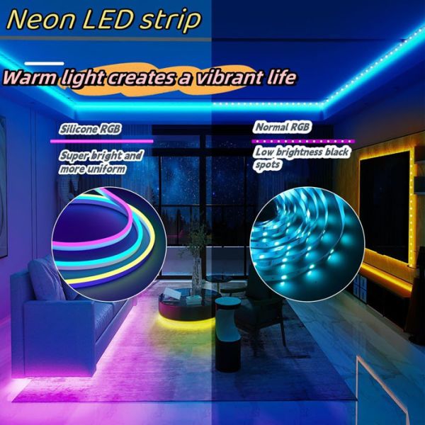 Quality 12w/M Flexible Diy Led Neon Light Tube Rgb With Controller Power Adapter for sale