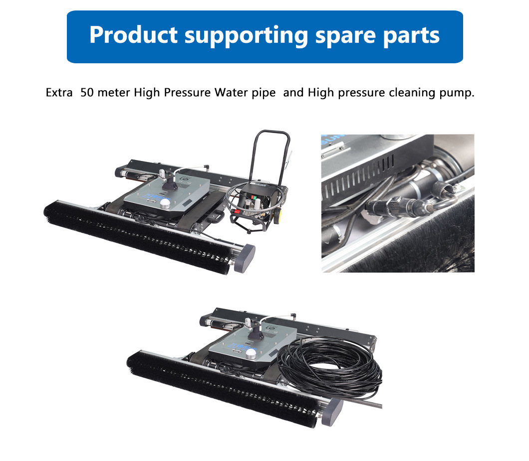 Innovative Ai-Powered Cleaning Robot with Rolling Brush Heads and High-Pressure Nozzles for Quick Removal of Dust, Dirt, etc on The Solar Panel