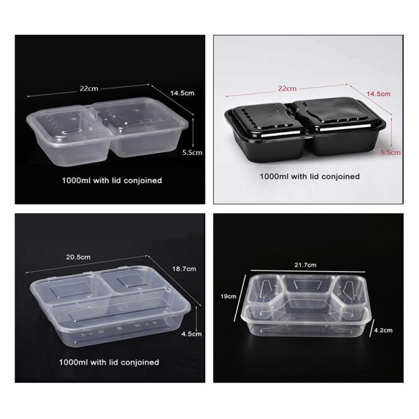 Quality Transparent Plastic Meal Prep 6 Compartment Disposable Bento Box For Hotels And for sale
