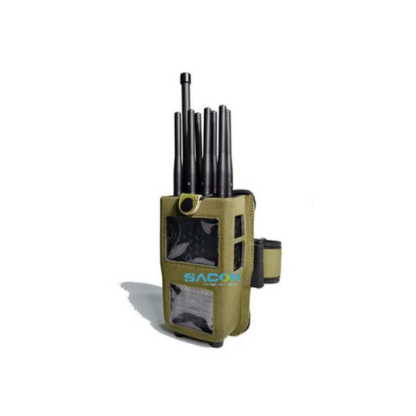 Quality Handheld 5.8G High Power Cell Phone Signal Jammer with 8 Bands and 4700mAh Battery for sale