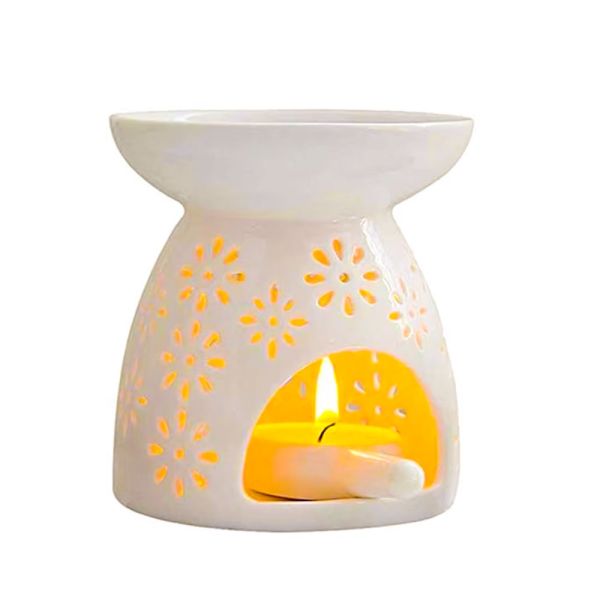 Quality Tea Light Candle Holder Wax Melt Warmer Essential Oil Burner Ceramic Wax Melt Burners for sale