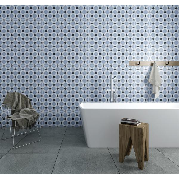 Quality Blue Ceramic Rustic Tile 20x20cm Clay Indoor Floor for sale