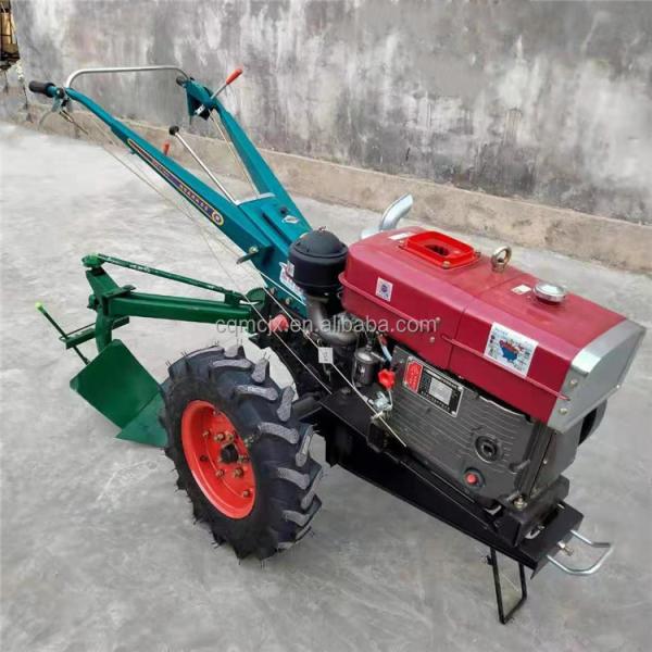 Quality Farm Walking Tractor With Double Share Plow Disc Plough Rotavator Corn Wheat for sale