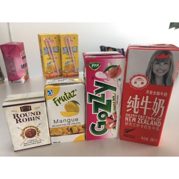 Quality 250ml Slim Aseptic Packaging Material For Milk / Juice / Yoghurt Package for sale