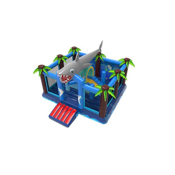 Quality Inflatable Shark Attack Bounce House Kids Bouncy Jumping Castle for sale