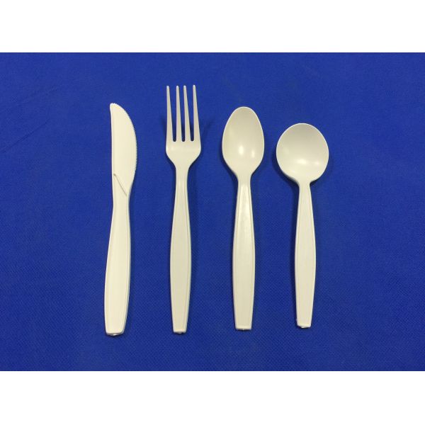 Quality Compostable Cornstarch Cutlery Set for Sustainable Potluck Dinners and Catered for sale