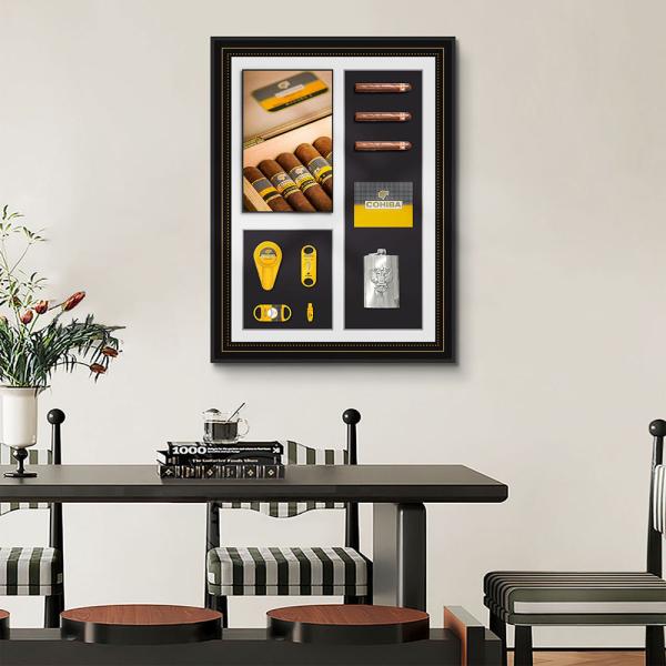 Quality Modern 3D Artistic Cigar Painting Detailed Simulation Wall Murals for Interior for sale