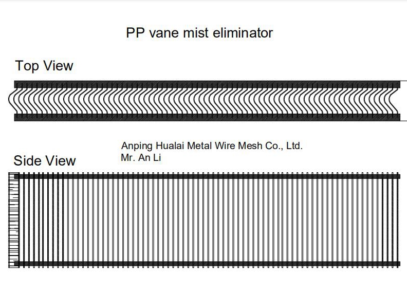 PP vane pack demister drawing