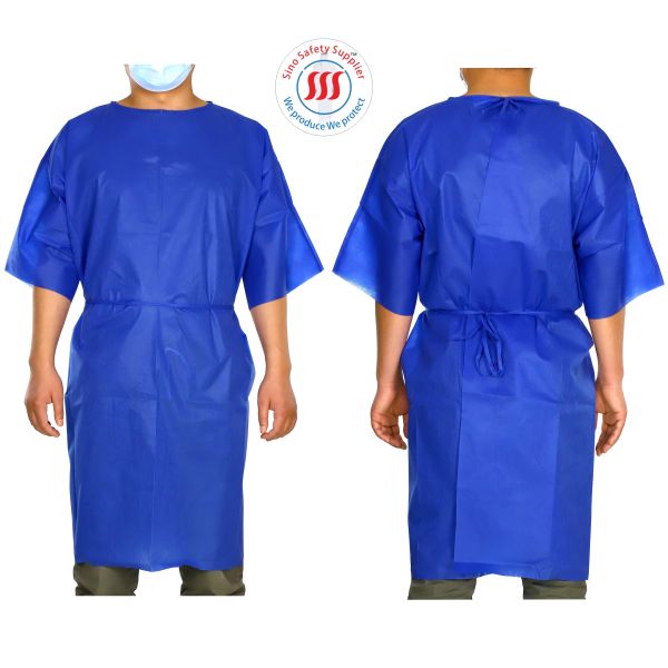 Quality 35gsm PP Medical Isolation Gowns Long Short Sleeves Hospital Non Woven Disposable Gown for sale