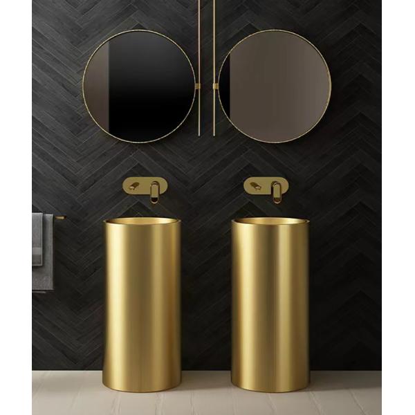 Quality Luxury Metal Sink Pedestal , Freestanding Pedestal Basin Stainless Steel 304 for sale