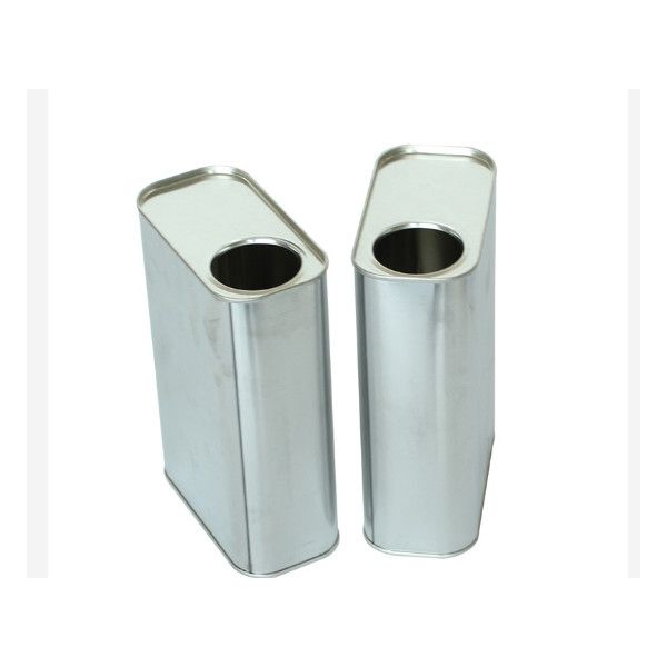 Quality 1L Engine Oil Tin Can White Plastic Cap Rectangular Tin Containers for sale