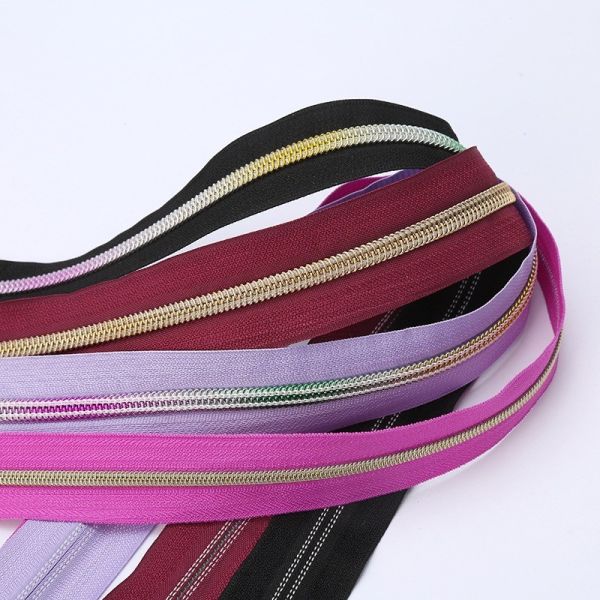 Quality #5 Nylon Zipper Rainbow Teeth For Garments Suburban Wear Formal Dress for sale