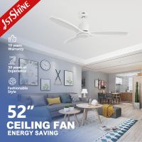 Quality Decorative Dc Motor Odm Remote Led Ceiling Fan White Modern 3 Solid Blade for sale