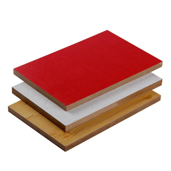Quality 18mm Plain Mdf Panel And White Wood Grain Color Melamine Mdf Board Moisture for sale