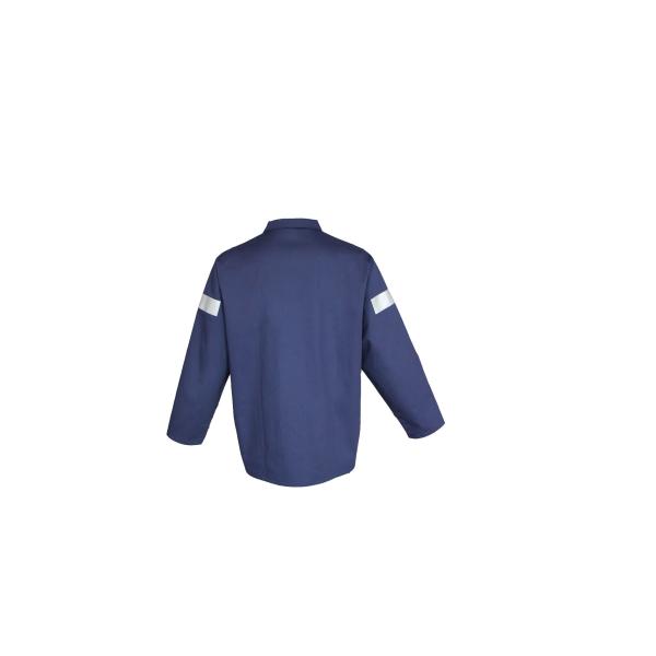 Quality 240GSM Reflective Work Jacket CVC 60% Cotton 40% Polyester Two Contrast Pockets for sale