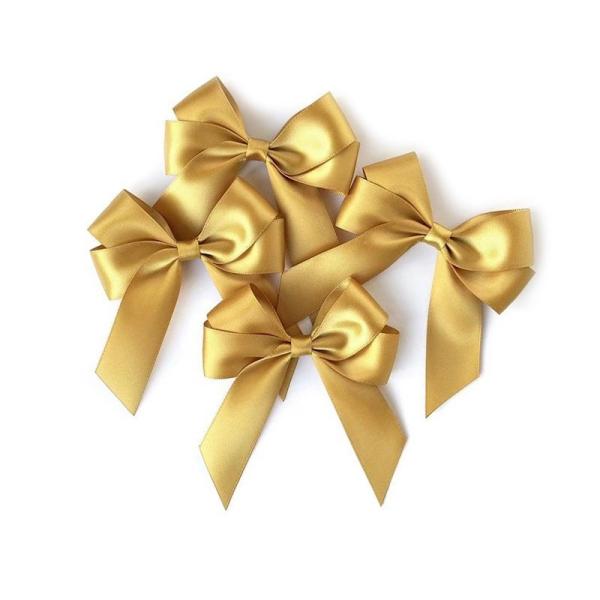 Quality Red Pre-tied Satin Ribbon Bow for Gift Box Packing MSD Customized Self Adhesive for sale