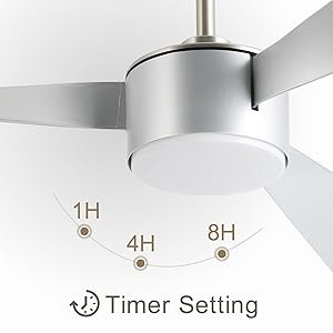 Quality 52 Inch Fashionable Silver Ceiling Fan Lighting With Remote Control for sale