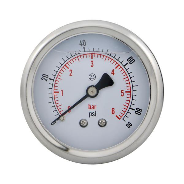 Quality Highly Accurate 2.5% Pressure Gauge with Axial Back Connection and Oil Filled for sale