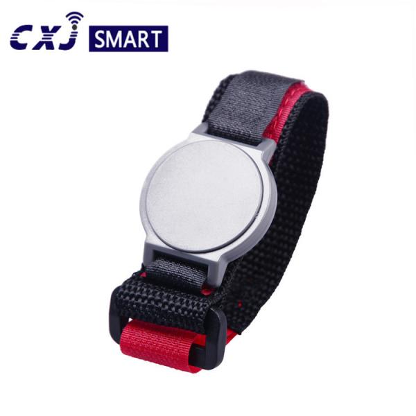 Quality Contactless Fabric RFID NFC Bracelet Silicone Woven 1k Chips for sale