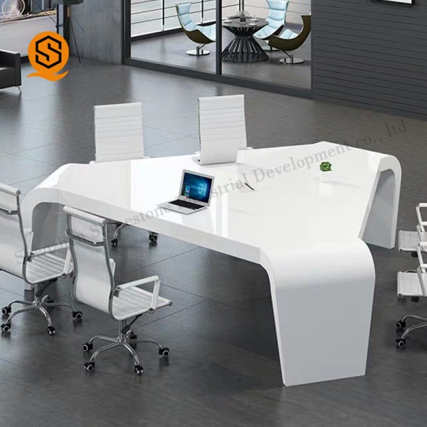 Quality Triangle Shape Solid Surface Conference Table Fire Resistant for sale