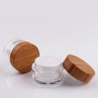 Quality 20g 30g 50g Bamboo Cosmetic Packaging Empty Glass Cosmetic Jar for sale