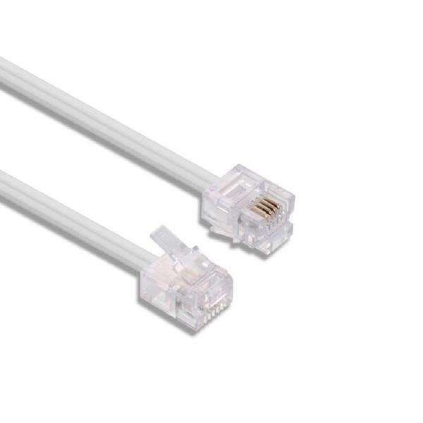 Quality 24AWG RJ11 Telephone Cable PVC Jacket 1M 1.5M Black White for sale
