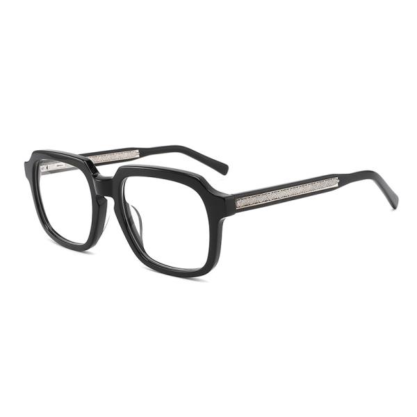 Quality Men'S Acetate Frame Glasses Retro Square Patterned Temples 52mm for sale