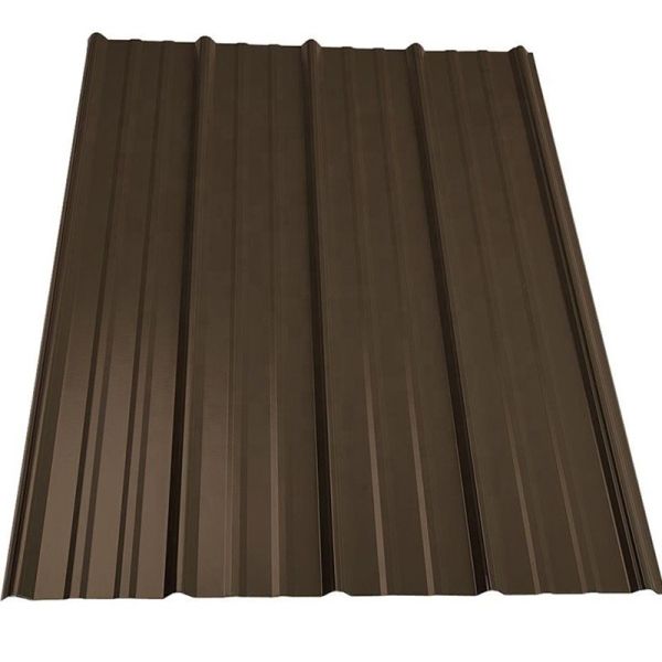 Quality Brown PPGI Corrugated Sheet DX51D Colour Coated Roofing Sheets Mid Hard for sale