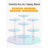 Quality 13cm Dia X 9cm Hexagon Acrylic Display Shelf For Action Figures Dolls Jewelry for sale