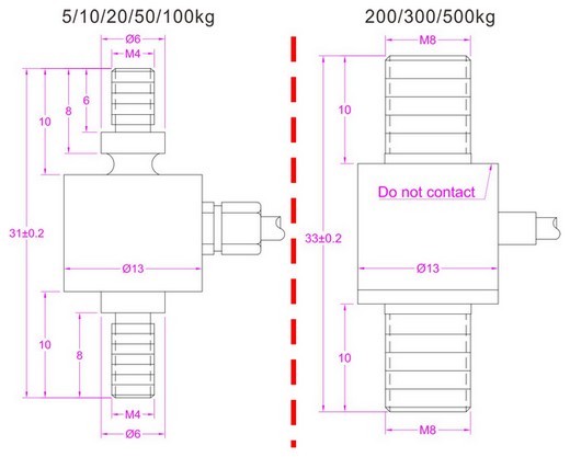 Thrust Force Load Cell With M4 Thread